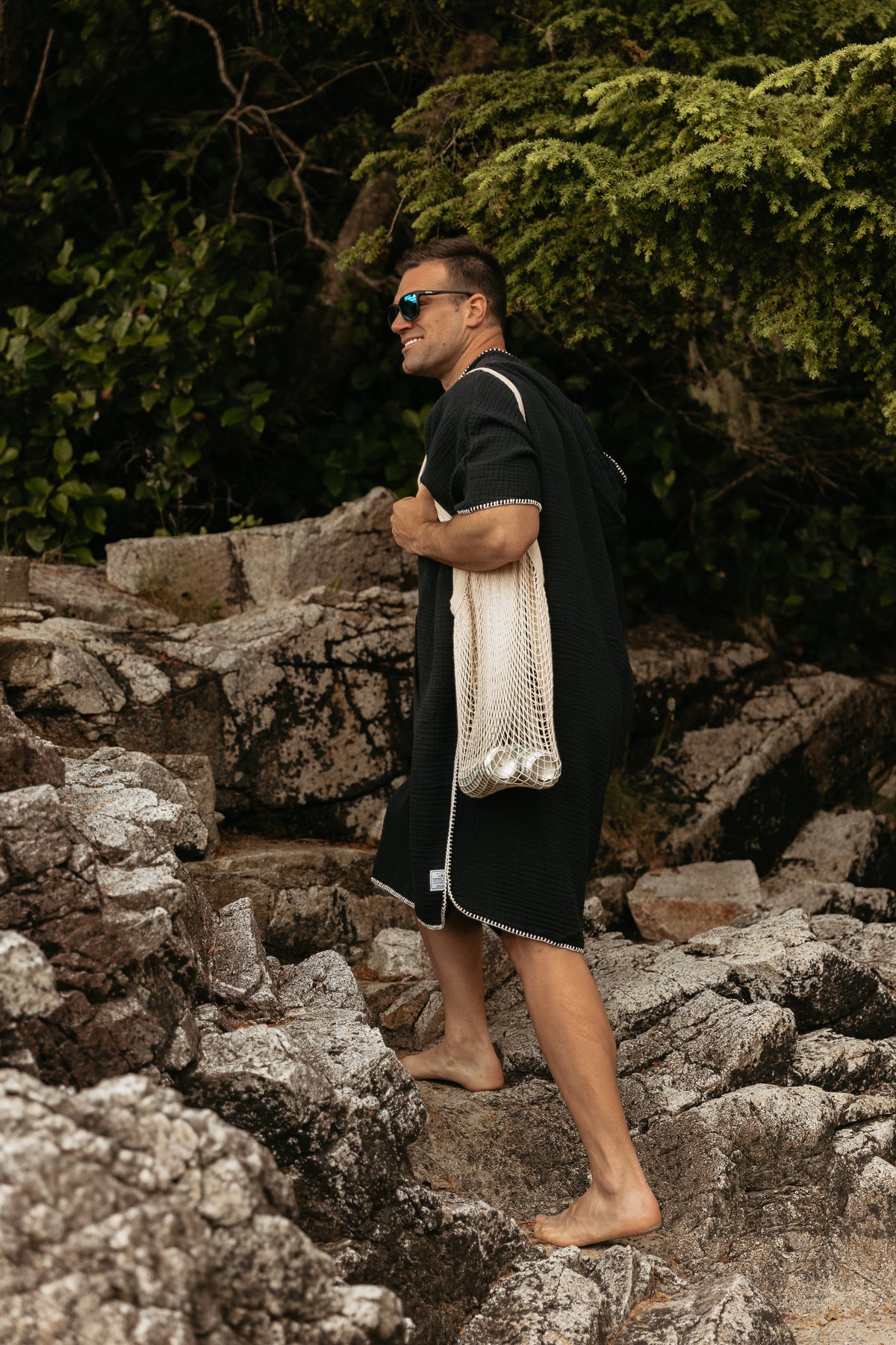 THE COCOON | Men's Muslin Surf Poncho – Tofino Towel Co.